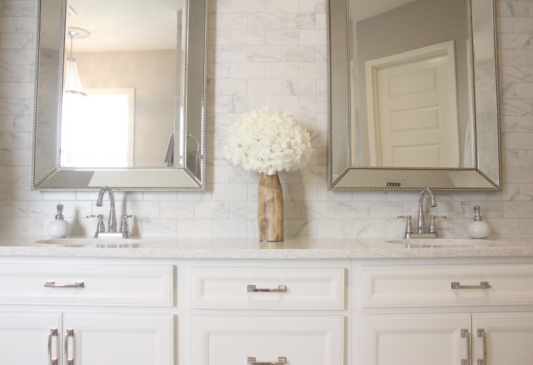 DIY Easy Bathroom Tile Wall - Frills and Drills