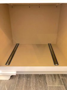 DIY Hanging File Drawer in Kitchen Cabinet - Frills and Drills